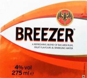 Drink Label: Breezer Orange (Konings NV, BelgiumCol:BE-ALCOP-000002