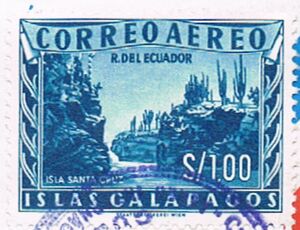 Stamp: View of Santa Cruz Island (Ecuador(Country Pictures (Stamps of ...
