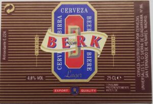 Drink Label: Berk Lager Export Quality (Cervezas Universales, SpainCol ...