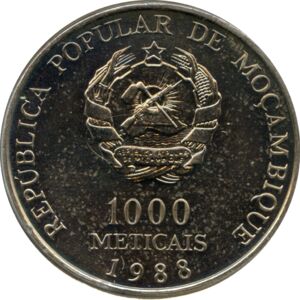 Moeda: 1,000 Meticais (Visit Pope John Paul II) (Moçambique(1975~Today ...