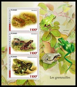 Stamp: Frogs (Chad(Frogs (2021)) Yt:TD 3194-3196