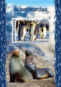 Stamp: Aptenodytes forsteri and Arctocephalus gazella (Niger(Antarctic ...