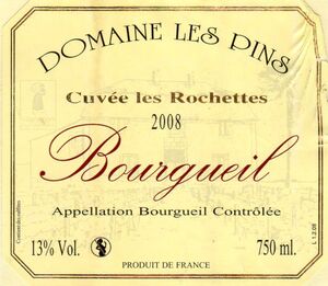 Drink Label: Bourgueil AOC - Domaine Les Pins 2008 (Pitault-Landry et ...