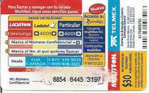 Phonecard: Prodigy (Multifon Telmex, Mexico(Telmex Services Advertising ...