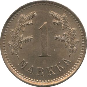 コイン: 1 Markka (フィンランド(1918~1953- Republic (1st issue)) Col:FI-000037 ...