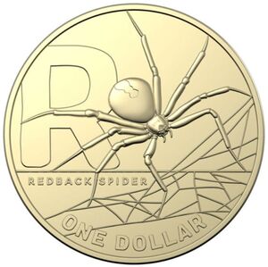 Moneda: 1 Dollar (Letter R - Redback Spider) (Australia(2019~Today ...