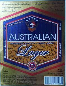 Drink Label: Australian Lager (Mohan Meakin Limited, India, RepublicCol ...