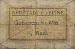 Billete de Banco: ½ Mark (Alemania, Notgeld(Neustadt bei Pinne) Die:258.1a