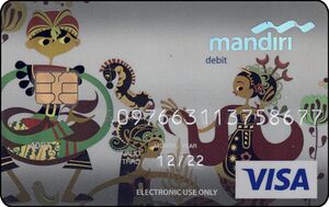 Bank Card: Bank Mandiri - Visa debit (Bank Mandiri, Indonesia) Col:ID ...