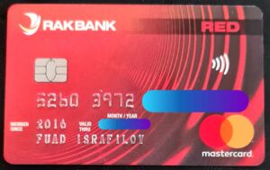 Bank Card: Red Card (RAKBANK, United Arab EmiratesCol:AE-MC-0012