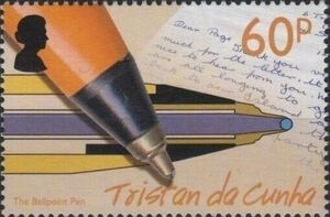 Stamp: Ballpoint Pen (Tristan da Cunha(History of Writing) Mi:TA 819,Sn ...