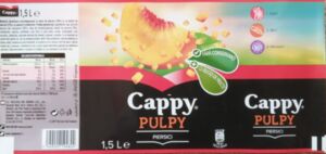 Drink Label: Cappy Pulpy Piersici (S.C. Coca-Cola HBC Romania S.R.L ...