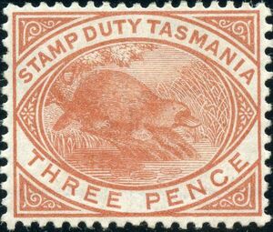 Stamp: Duck-billed Platypus (Tasmania(Postal-Fiscal - Platypus) Mi:AU ...