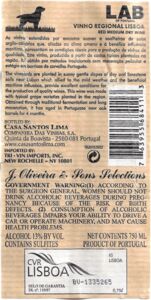 Drink Label: Lab of Portugal Red (Casa Santos Lima - Companhia das ...