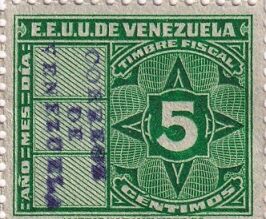 Stamp: Timbre Fiscal, Overprinted (Venezuela) Mi:VE A499