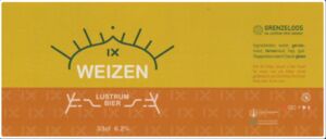 Drink Label: IX Weizen Lustrumbier (Bax Bier, NetherlandsCol:NL-BEER-023317