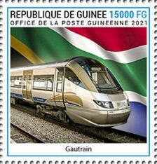 Stamp: Gautrain (Guinea(African Trains (2021)) Yt:GN 11180
