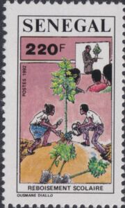Stamp: Planting on a Hill (Senegal(Reforestation by Schoolchildren) Mi ...