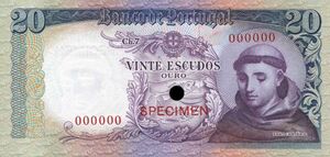 Banknote: 20 Escudos (Portugal(1964-1979 Issue) Wor:P-167ct