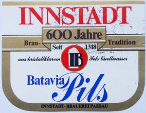 Štítok z nápoja: Innstadt 600 Jahre Batavia Pils (Innstadt Brauerei ...