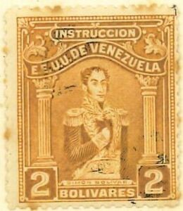 Stamp: Simón Bolívar (Venezuela(Instruccion - Bolivar Series of 1914) Mi:VE ST112,Sn:VE AR49,Yt ...