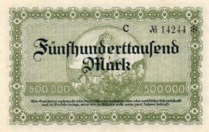 Banknote: 500,000 Papiermark (German Notgeld(Crimmitshau) Kel:931d.1