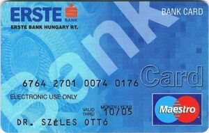 Bank Card: Bank Card (ERSTE Bank, HungaryCol:HU-MS-0016.03