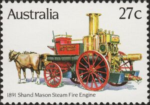 Stamp: Shand Mason Steam Fire Engine, 1891 (Australia(Historic Fire ...