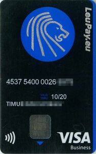 Bank Card: ICard Visa Business LeuPay - 10-17 (Intercard Finance ...