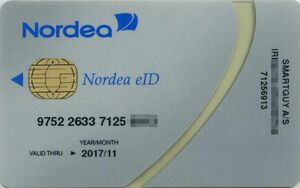 Bank Card: Nordea eID (Nordea Bank AB, SwedenCol:SE-GM-0015