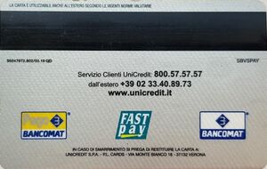 Bankkarte: UniCredit (UniCredit Banca, ItalienCol:IT-VP-0004.02