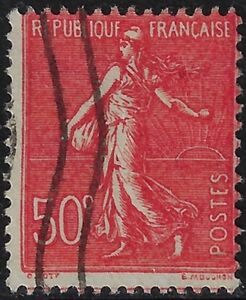 Stamp: Red semeuse (France(Semeuse lined background) Yt:FR 199k,Mau:FR ...
