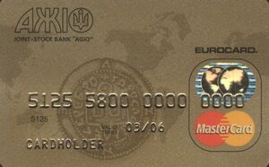 Bank Card: MasterCard Gold (Bank Agio, UkraineCol:UA-MC-0817