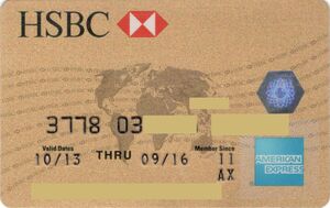 Bank Card: American Express HSBC Gold 10-11 (HSBC, ArgentinaCol:AR-AE ...