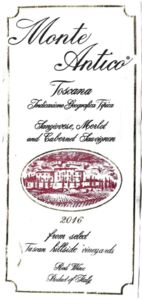 Drink Label: Monte Antico Toscana Red (Santa Lucia, ItalyCol:IT-WINE-000120