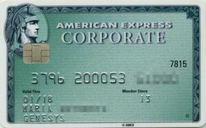 Bank Card: American Express CORPORATE (American Express, United States ...