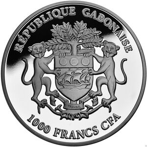 Coin: 1,000 CFA Francs (Haystacks under a Rainy Sky, 1890) (Gabon(2015 ...