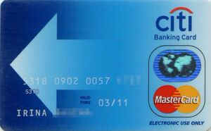 Bank Card: Citi Banking Card (Citibank, RussiaCol:RU-MC-2464