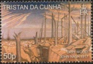 Timbre: 'Oppy Wood' by John Nash (Tristan da Cunha(90th Anniv. of the End of World War I ...