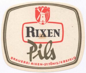 Drink Label: Rixen pils (Brauerei Rixen, St. Tönis, Germany, Federal ...