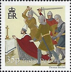 Stamp: Thomas Becket's assassination (1170) (Tristan da Cunha(History ...