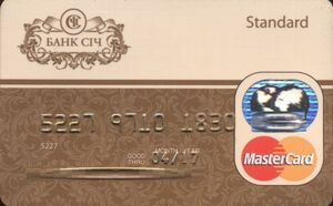 Bank Card: MasterCard Standard (Bank Sich, UkraineCol:UA-MC-0821