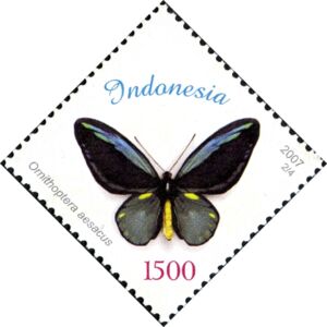 Stamp: Obi Island Birdwing (Ornithoptera aesacus) (Indonesia ...