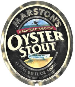 Drink Label: Marston's Oyster Stout (Marston's PLC, United Kingdom of ...