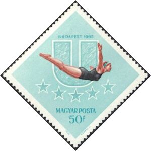 Stamp: Diving (Hungary(University games, Budapest) Mi:HU 2155A,Sn:HU ...