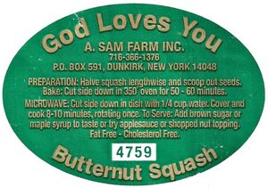 Fruit Sticker: God Loves You A. Sam Farm #4759 (United States of ...