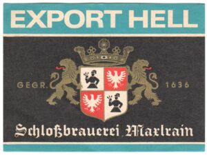 Drink Label: Maxlrainer hell Export (Schlossbrauerei Maxlrain, Germany ...