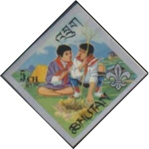 Stamp: Scouts planting a tree (Bhutan(Scouting of Bhutan) Mi:BT 143B,Yt ...