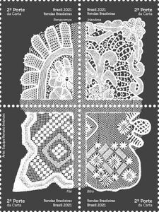 Stamp: Brazilian Lace (Brazil(Brazilian Lace (2021)) Mi:BR 4773-4776,Sn ...