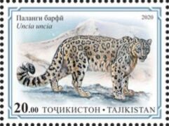 Stamp: Snow Leopard (Uncia uncia) (Tajikistan(Predators from Red Book ...